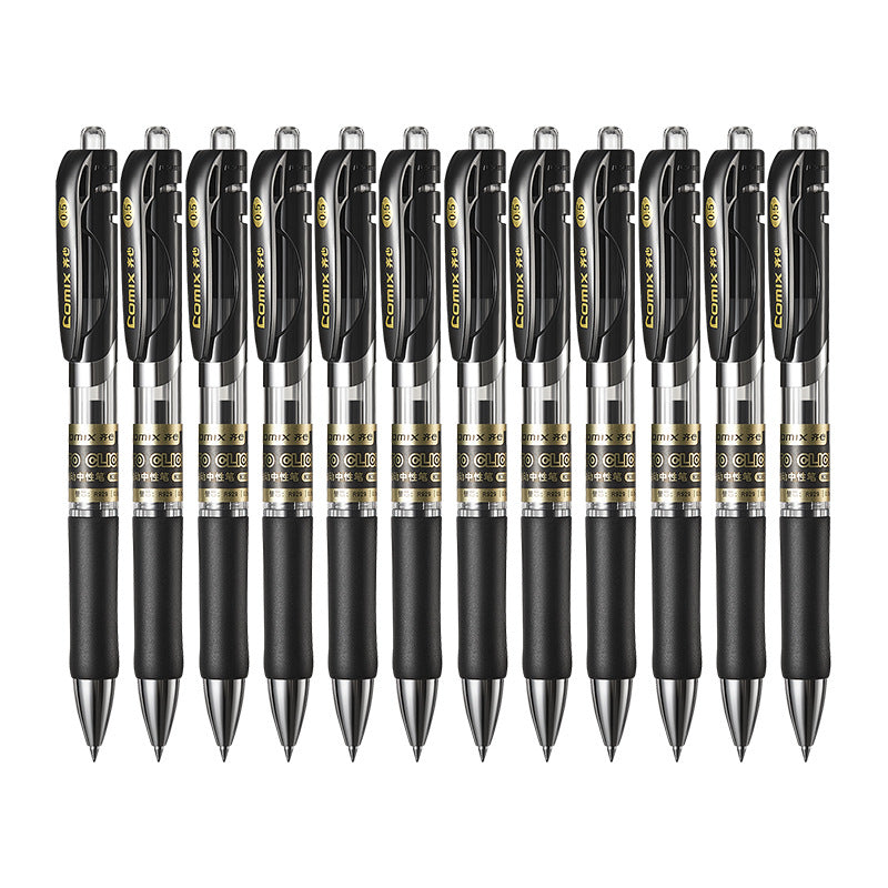 Comix K3511 stylos a encre gel retractables pointe fine 0 5 mm 12 pieces