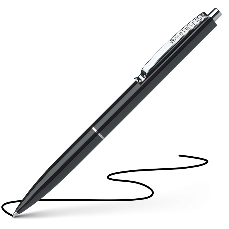 Schneider K15 kemijske olovke s čeličnim kopčom 0.5mm crna tinta 4 kom