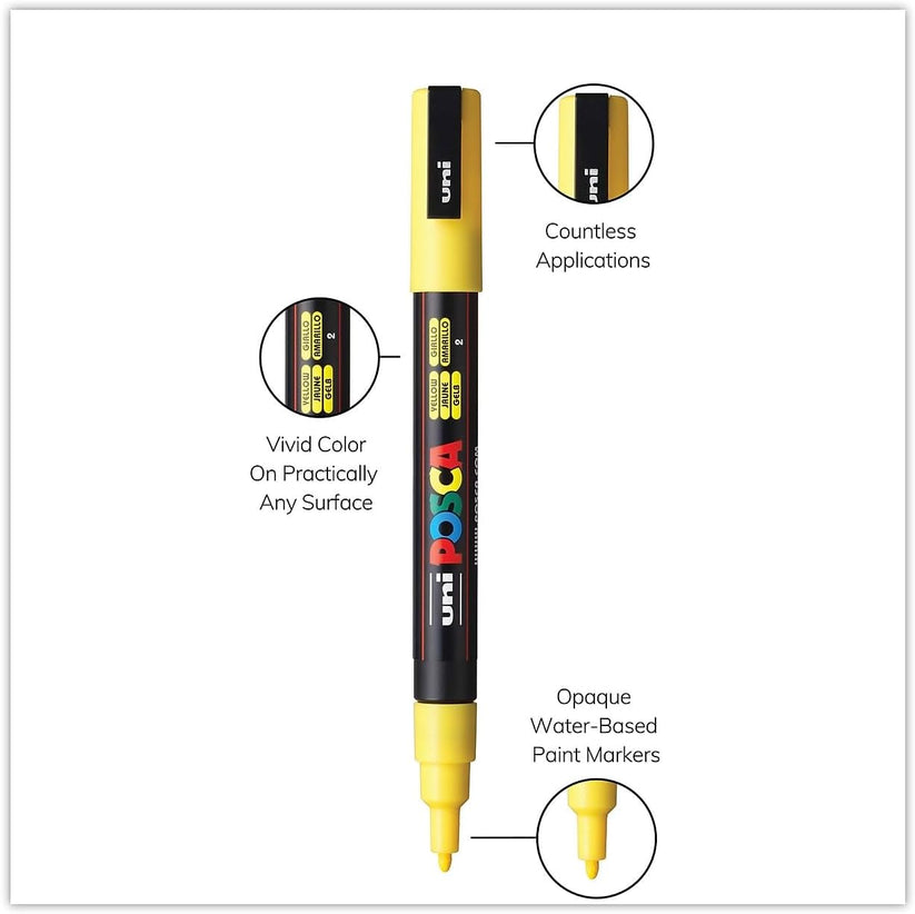 Uni Posca Paint Marker PC-3M - Fine Point - 16 Color Set
