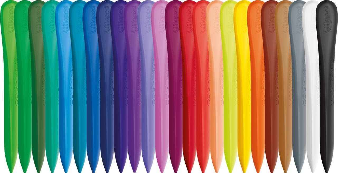 Maped Color'Peps Plasticlean Plastic Crayons,24/36 Assorted Colors