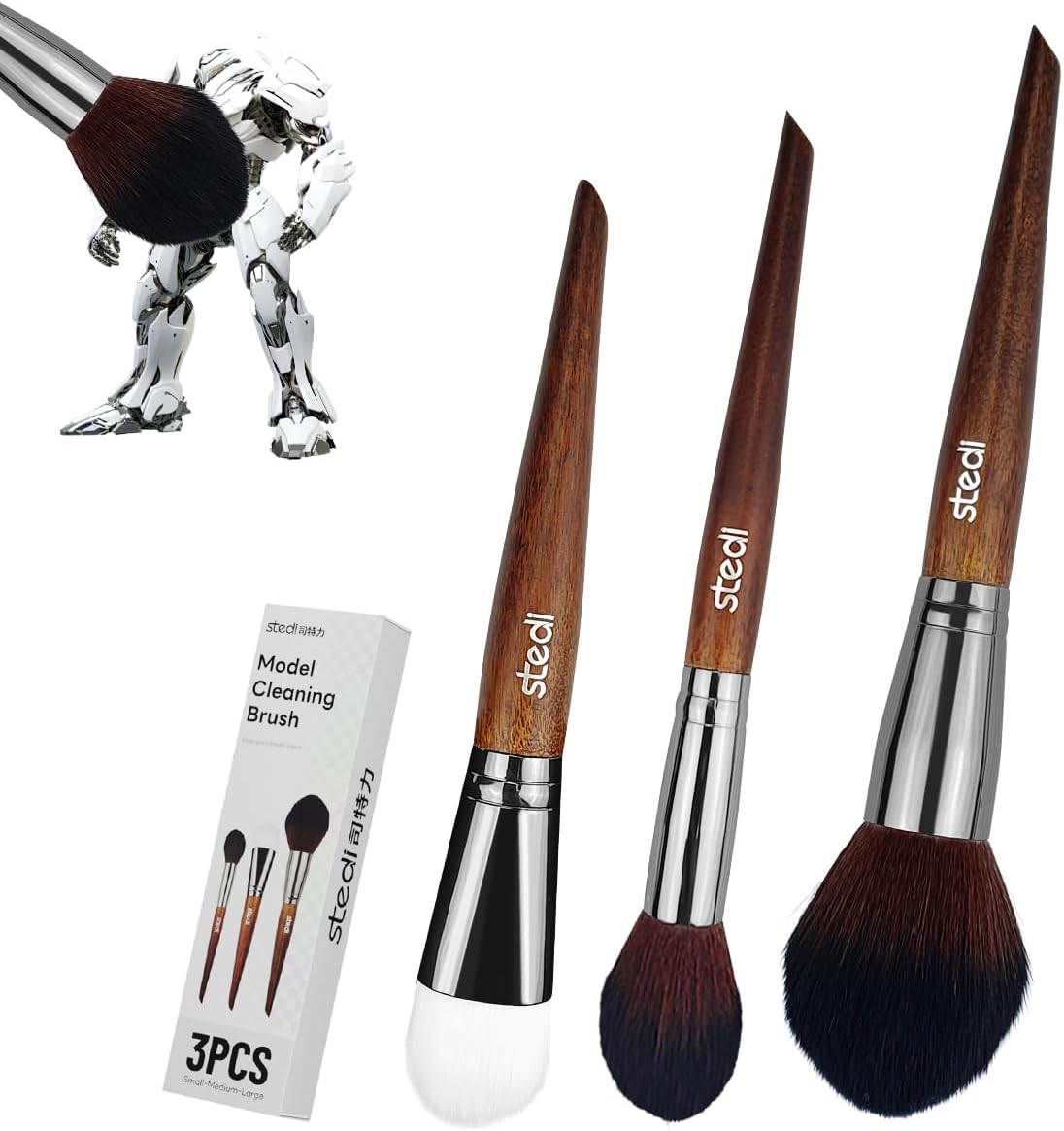 Kits de 3 juegos de cepillos de limpieza Stedi Model para estatuas, Gu