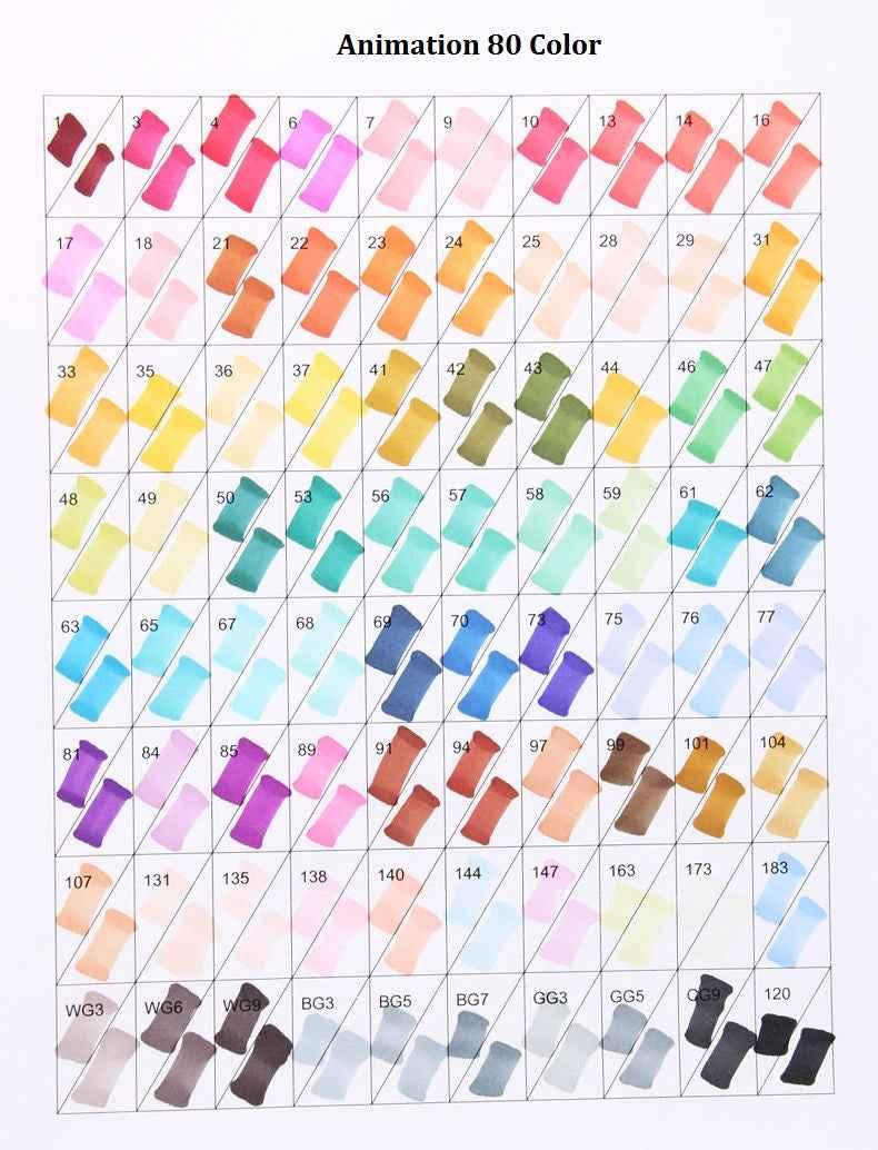 TouchFive Twin Markers 80 Color Animation Design Set