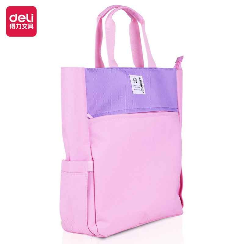 DELI Polyester Book Tote Bag with Zipper Pocket for Kids Students