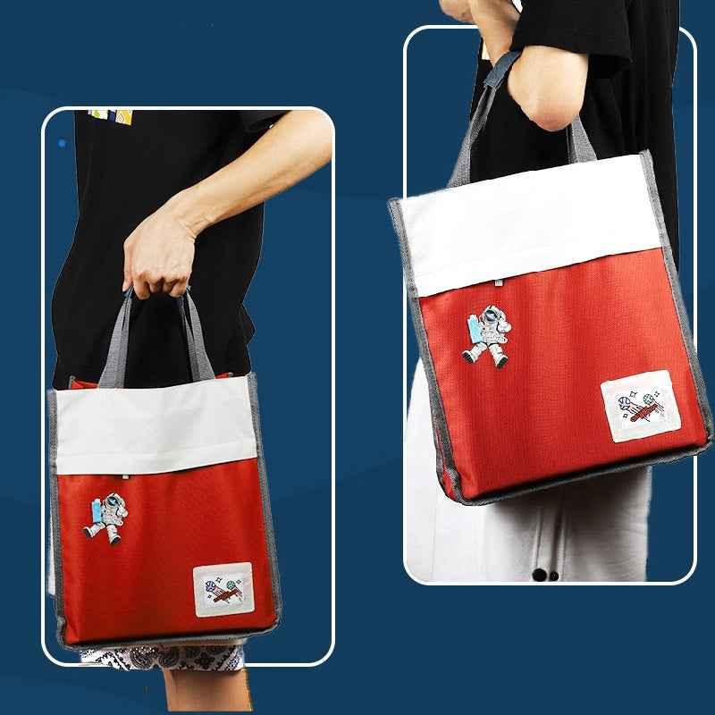 DELI Astronaut Foldable Oxford Fabric Book Tote Bag with Zipper