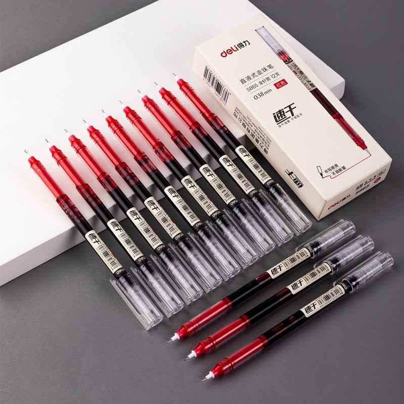 DELI Liquid Ink Rollerball Pens Duick-Drying Extra Fine Point 0.38mm 1