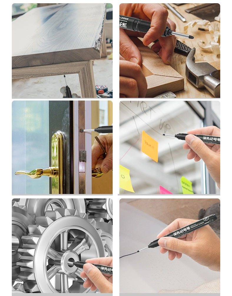 Canetas Marcadoras Permanentes DELI para Furos Profundos Pack 12 3 Cor