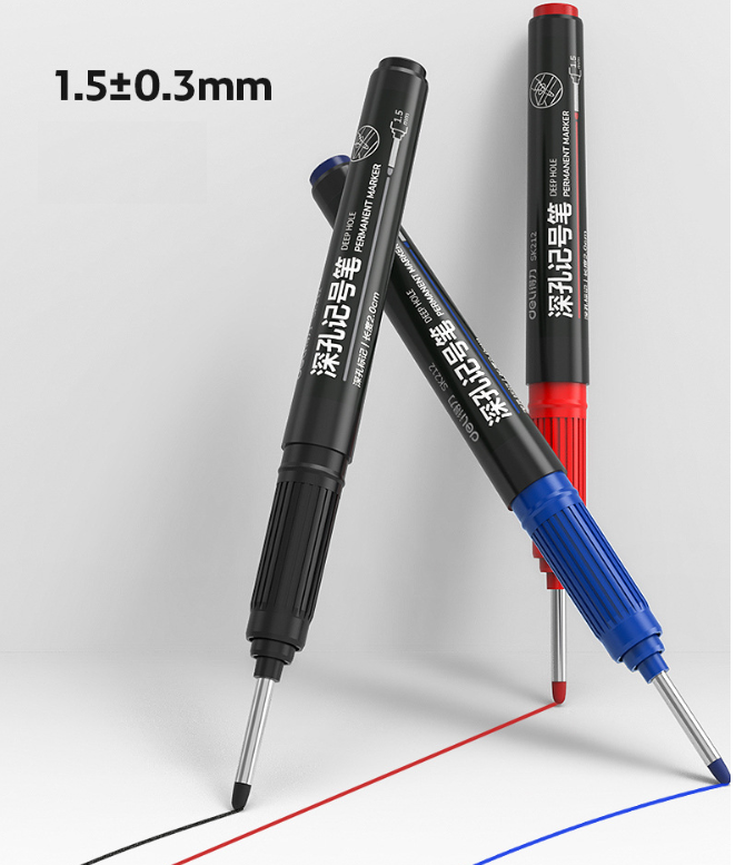 DELI Deep Hole Permanent Marker Pens 12 Pack 3 Colors