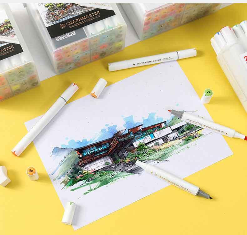 STA GRAPHMASTER GM1020 Alcohol Markers,12/24/36/48/60/80/108 Color