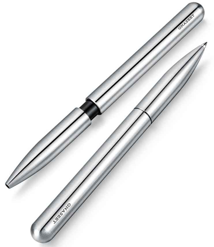 Caneta Esferográfica Retrátil GNASEET em Aço Inoxidável Prateado Todo