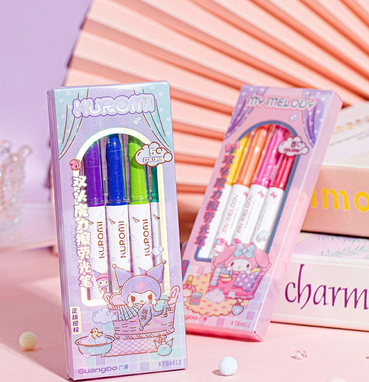 Guangbo Sanrio Kuromi & My Melody 10-barevných zvýrazňovačů markerů