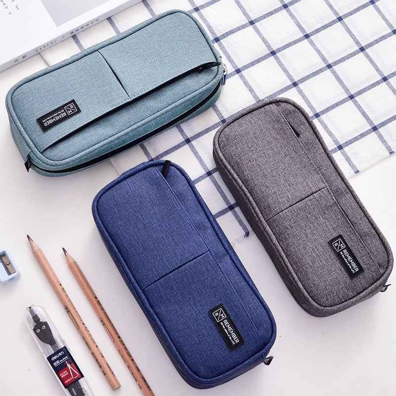 DELI Oxford Fabric Pencil Case Pen Pouch for Students