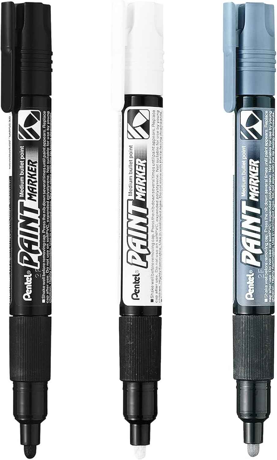 Pentel Permanent Cellulose Paint Marker Pens 4.0mm- MMP20 - Pack of 3