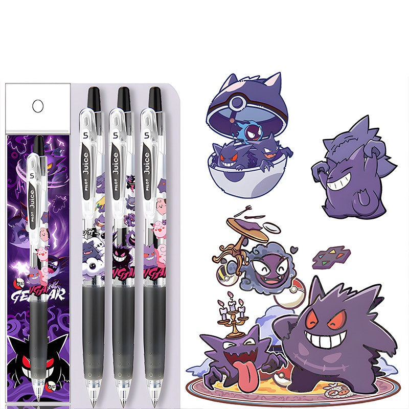 Pilot Juice x Pokemon Gengar Gelpenna - 0,5 mm svart bläck - 3-pack