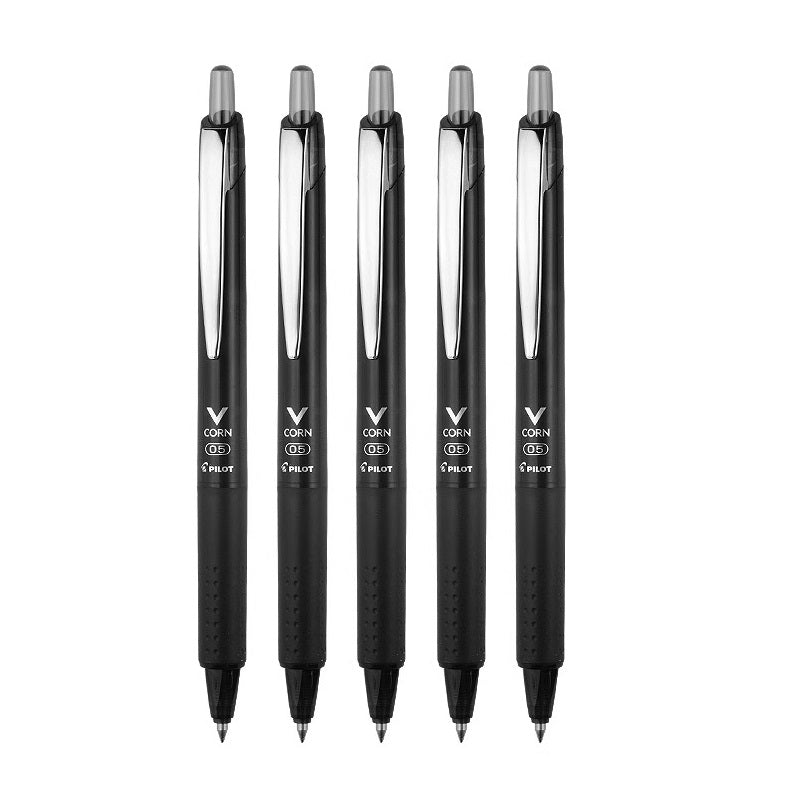Stylo à bille à base d'eau Pilot V Corn Knock 0,5 mm Noir 5/10 pièces