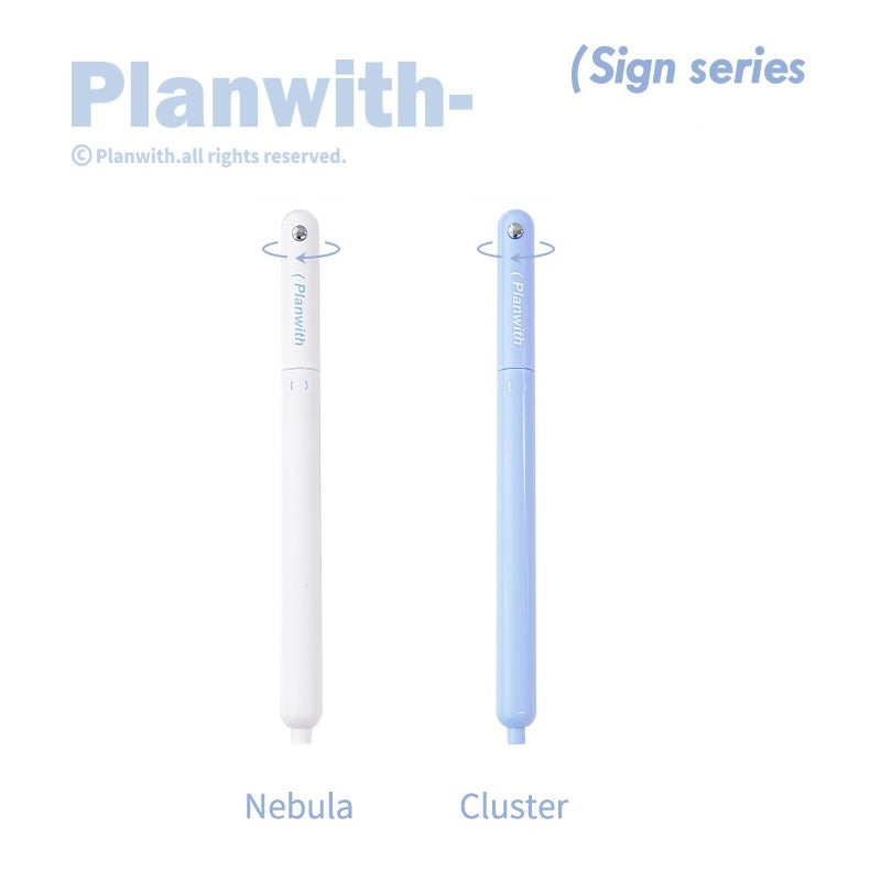 Caneta de Gel Rotativa Planwith Amortecedora, Tinta Preta 0,5mm - Pack