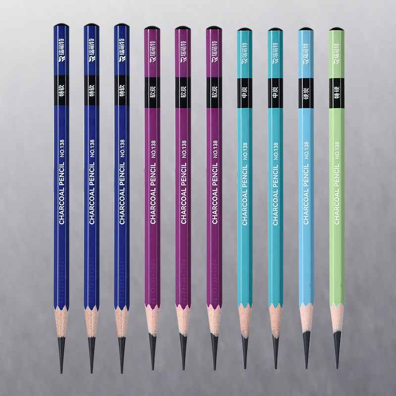 REMSONG Professional Charcoal Pencils Drawing Set - 10 Pieces