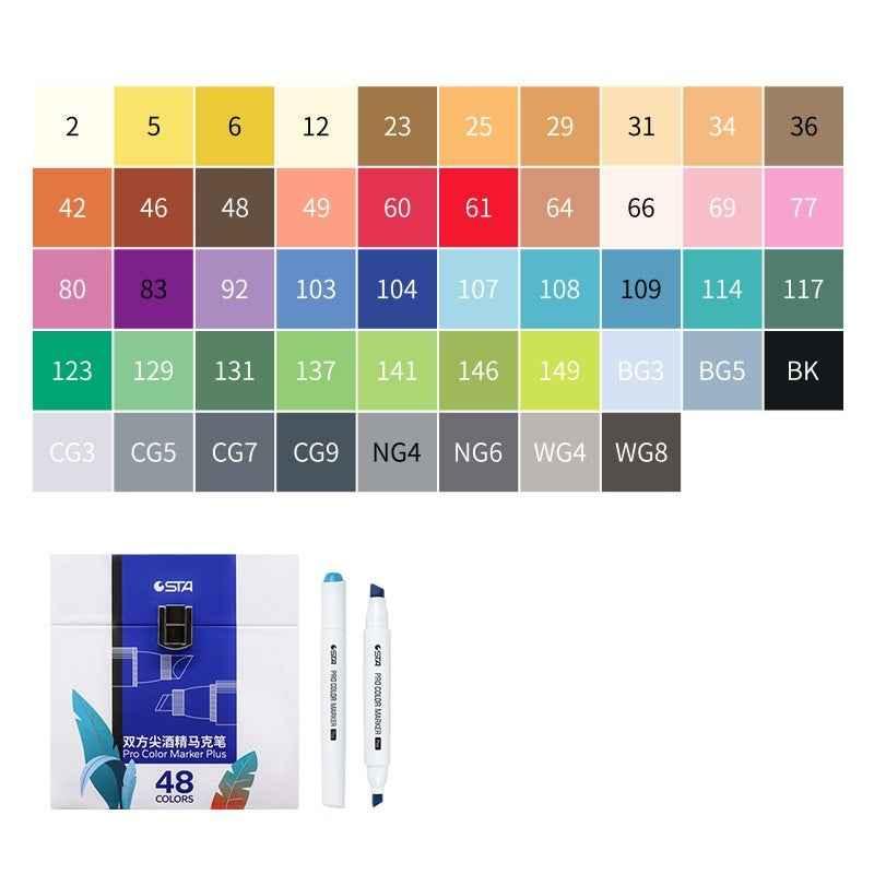 STA 9000 Pro Color Marker Plus,Classic 48/60/80/120 Colors with Carryi