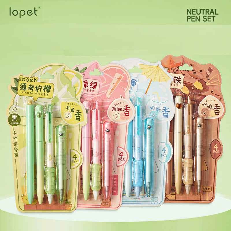 LOPET Fragrance Scented Click Gel Pen 0.5mm Black Ink 16 Pack