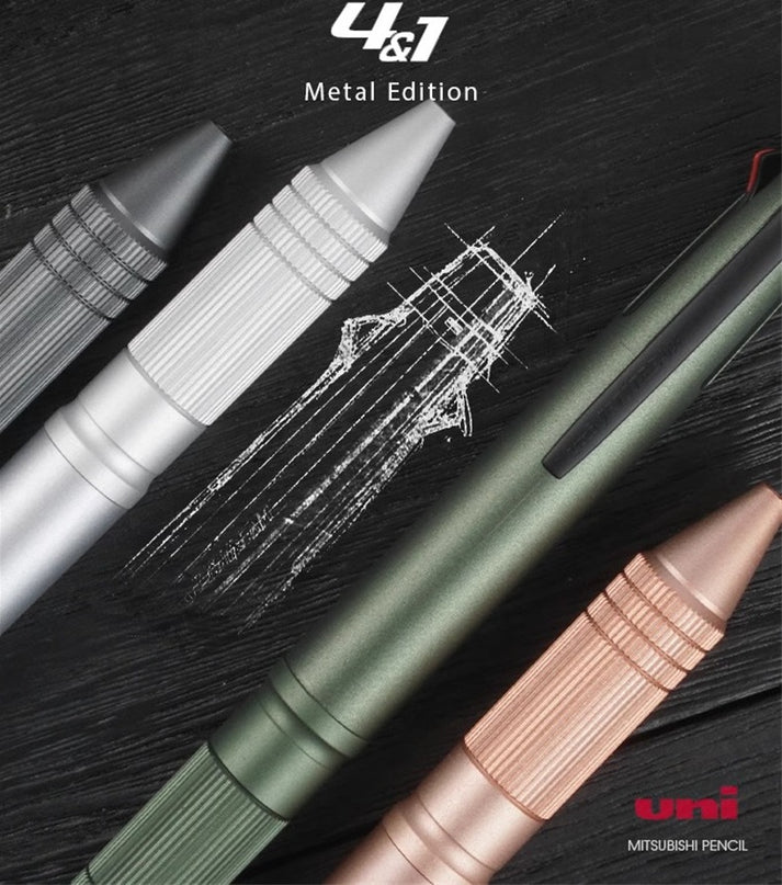 Stylo multifonction Uni Jetstream 4&1 métal 0,5 mm à bille