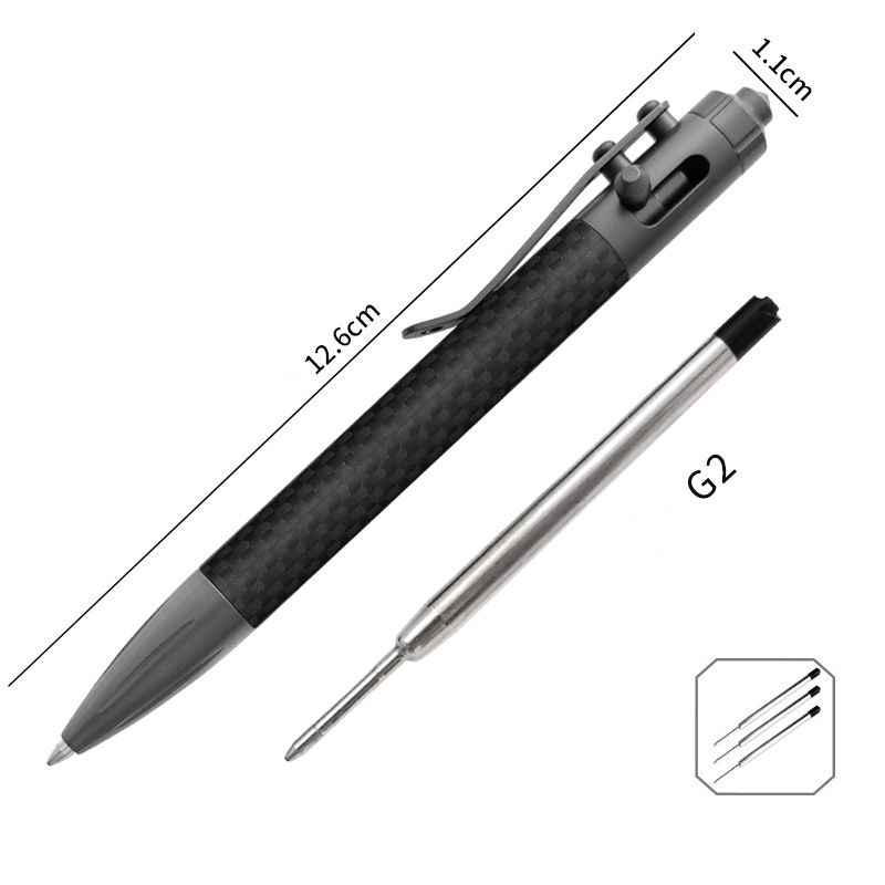 Tactical Carbon Fiber Pen for Self-Defense Includes 3 Refills
