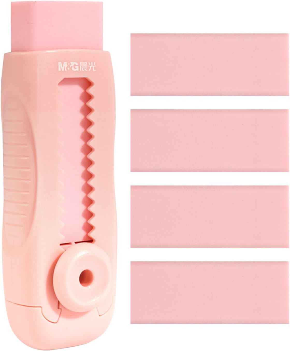 M&G 4+1 Pack Sliding Retractable Eraser with Sleeve and 4 Refill Erase