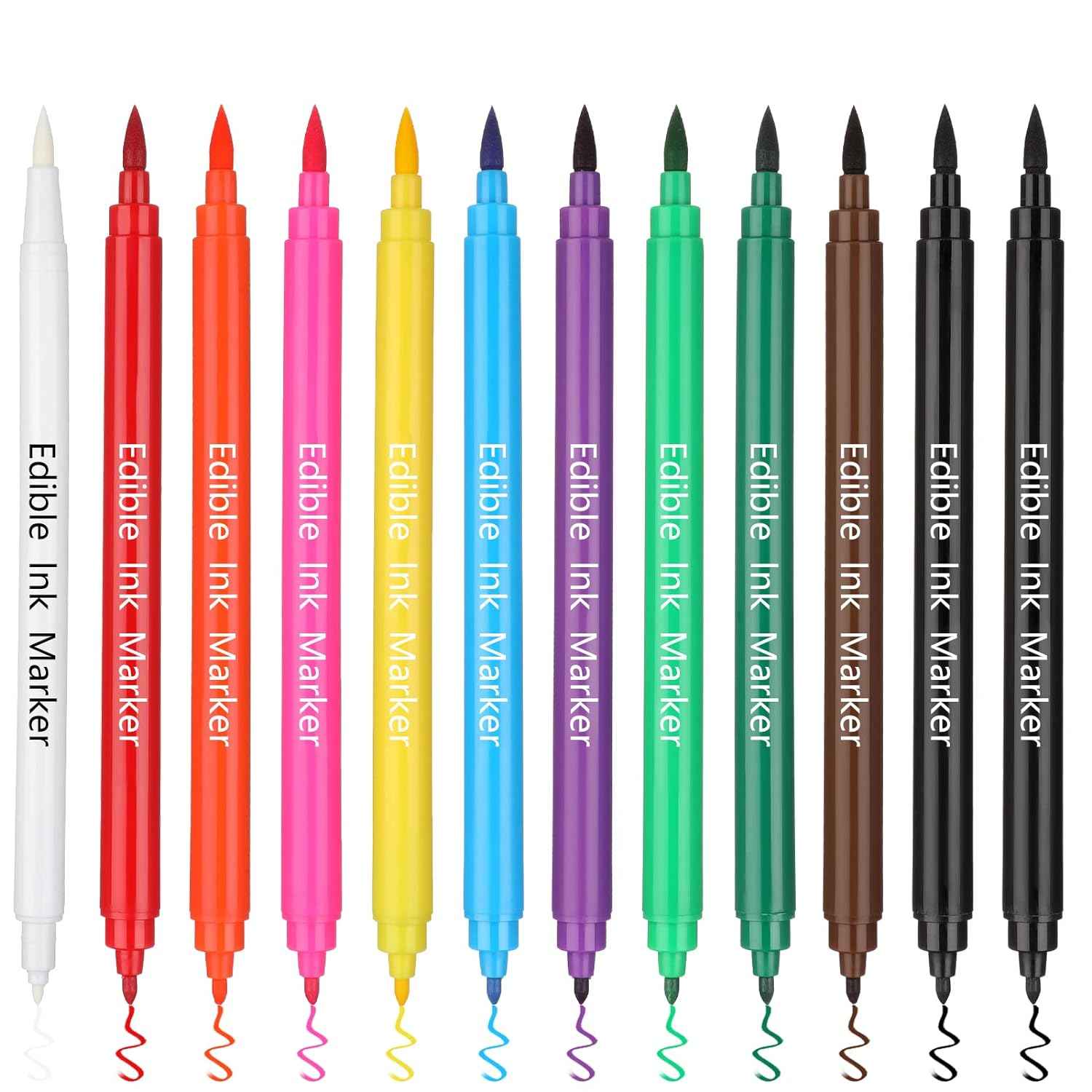 12Pcs Food Coloring Pens Edible Ink Markers Dual Tips