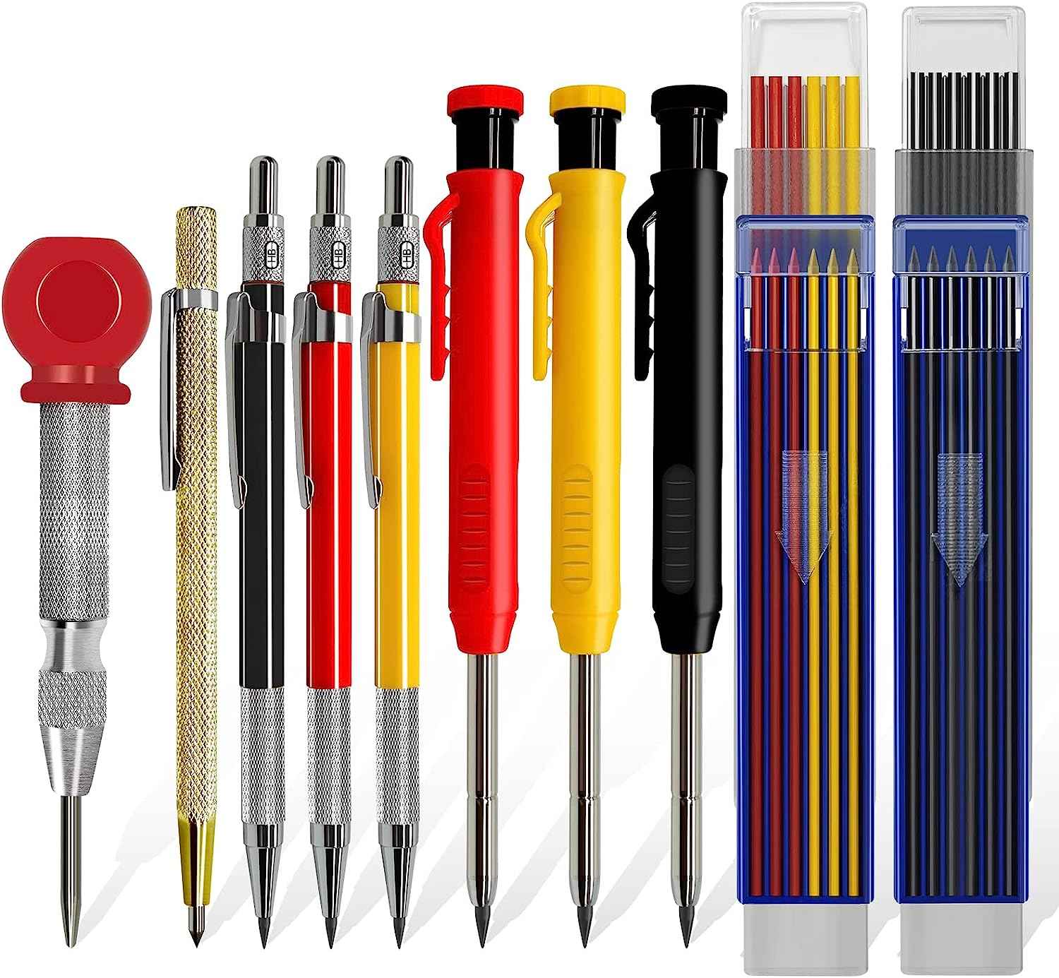 Mechanical Carpenter Pencils Set with 30 Marker Refills for Architect